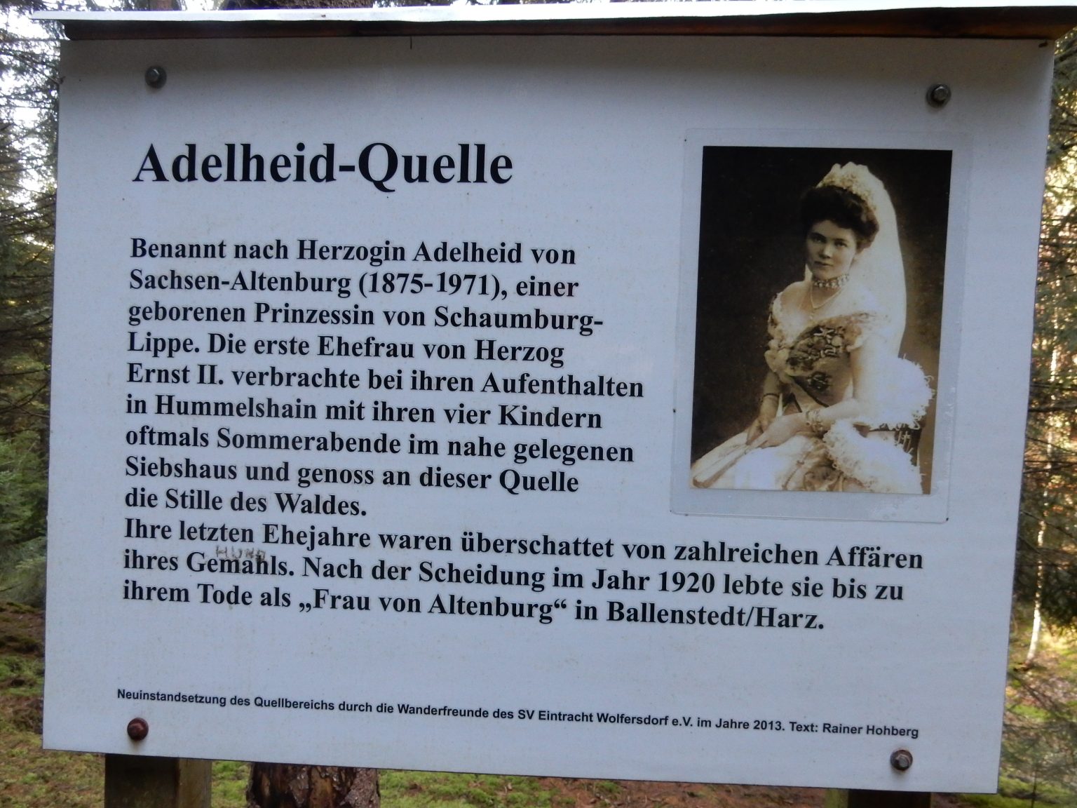 Die Adelheid-Quelle - Trockenborn-Wolfersdorf